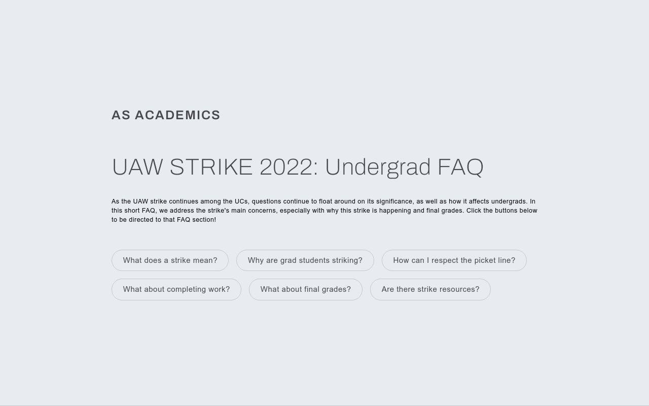UNDERGRAD STRIKE FAQ